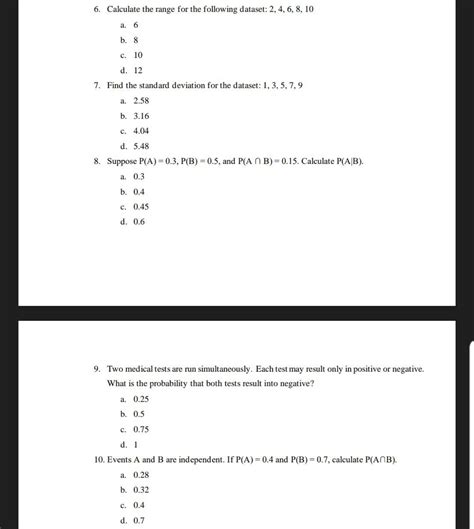6 calculate the range for the following dataset 2 4 6 8 10a 6b 8c
