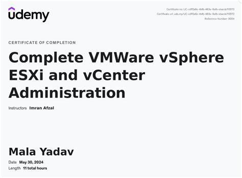 Mala Yadav On Linkedin I Have Finished The Complete Vmware Vsphere Esxi And Vcenter…