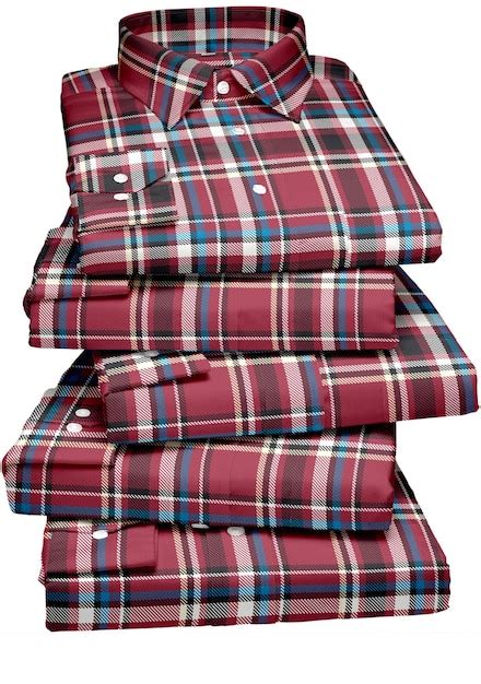 Premium Photo A Stack Of Plaid Shirts With The Word Plaid On Them