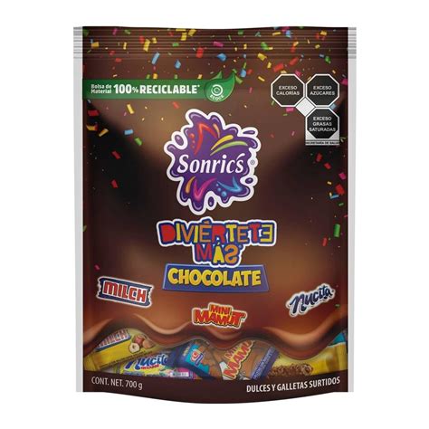 Surtido De Dulces Sonric´s Diviértete Más Sabor Chocolate 700 G Walmart