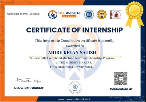 machinelearning thewebsitemakers machinelearning iso aicteinternship ketan ahire