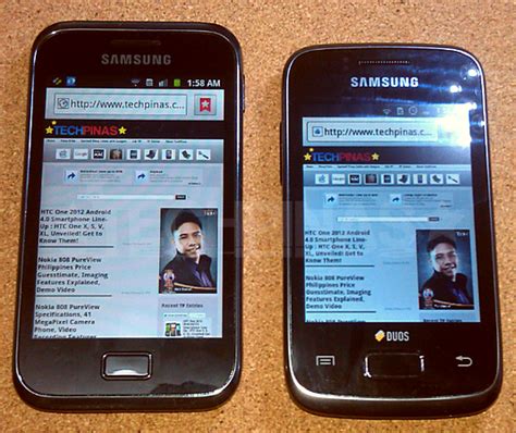 Samsung Galaxy Ace Plus S Vs Samsung Galaxy Y Duos S Quick Review Technical