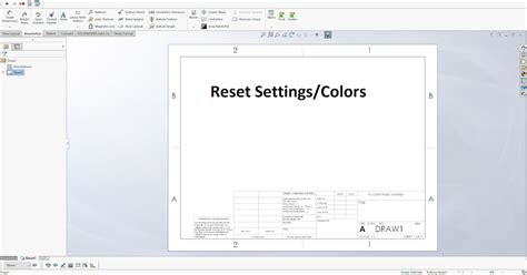 design tech academy reset color setting in solidworks drawing