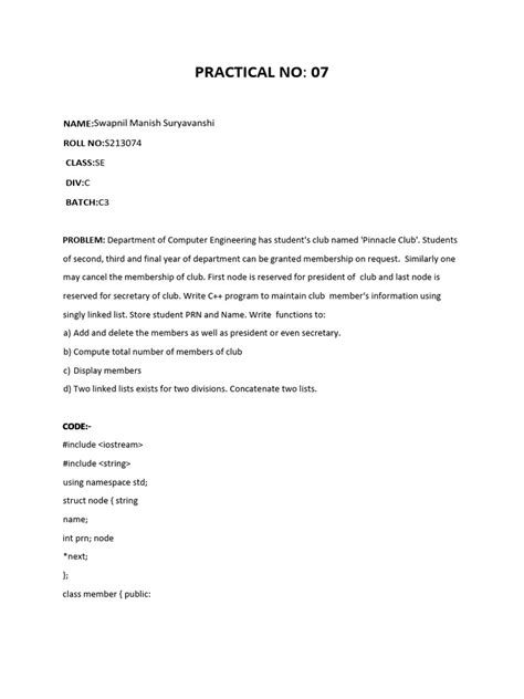 Practical No7 Pdf Object Oriented Programming Software Development
