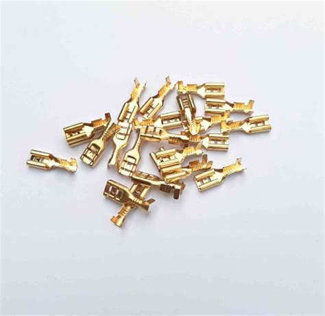 5mm Brass Crimp Terminal Female Connector 50pcs Elcmart