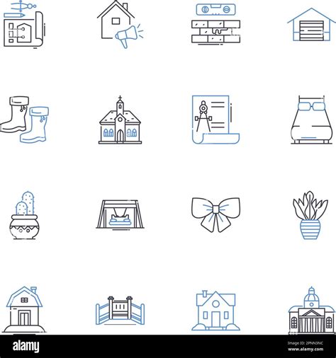 Home Makeover Agency Line Icons Collection Renovation Design Transformation Remodelling