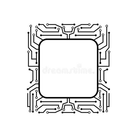 Fabrication Microchip Frame Cartoon Vector Illustration Stock Vector Illustration Of