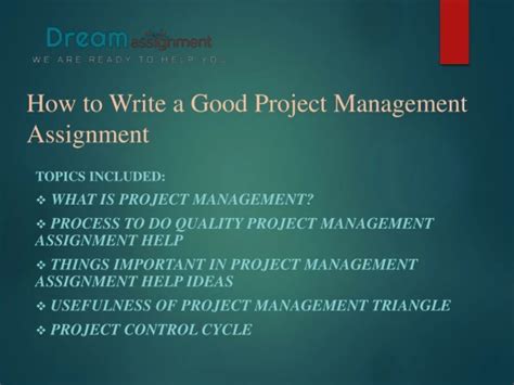 Ppt How To Write A Good Project Management Assignment Powerpoint