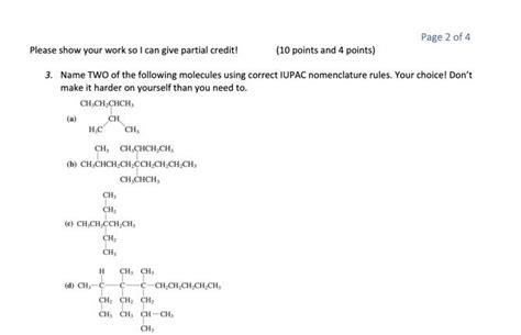 Solved 3 Name Two Of The Following Molecules Using Correct