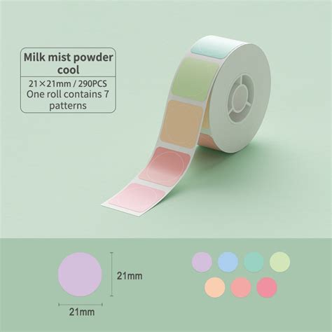 Nimbot D101 Color Self Adhesive Round Labels Waterproof And Oil Proof Thermal Paper Labels