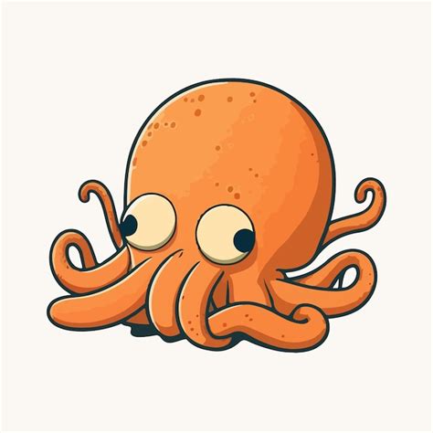 귀여운 문어 만화 스타일 프리미엄 벡터