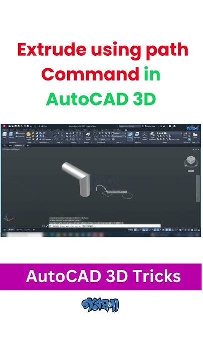 autocad 3d extrude using path command autocad3d youtube