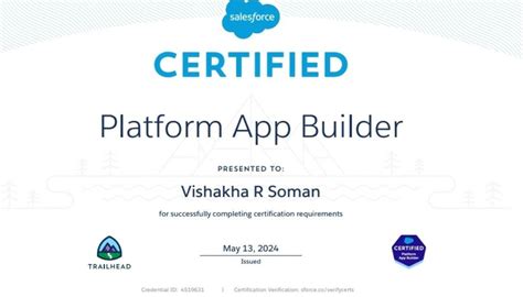 Vishakha Soman On Linkedin Salesforce Appbuilder Certification