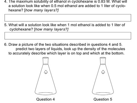 Solved 4 The Maximum Solubility Of Ethanol In Cyclohexane