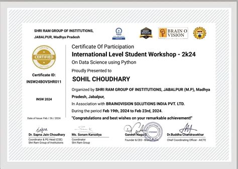 Sohil Choudhary On Linkedin Datascience Python Workshopcompletion Continuouslearning