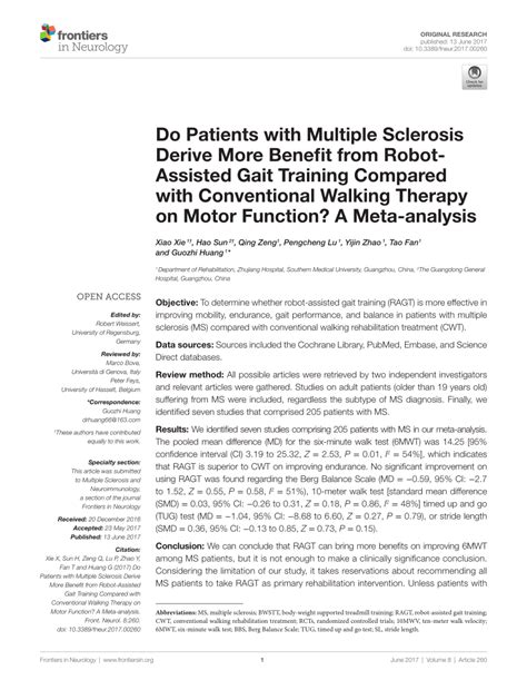 Pdf Do Patients With Multiple Sclerosis Derive More Benefit From