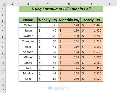 How To Fill Color In Excel Cell Using Formula 5 Easy Ways Exceldemy