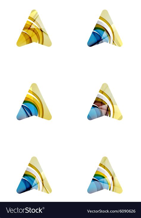 Set Of Abstract Directional Arrow Icons Business Vector Image