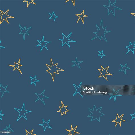 손으로 그린 별은 매끄러운 패턴을 낙서합니다 벡터 일러스트 디자인 낙서 드로잉에 대한 스톡 벡터 아트 및 기타 이미지 낙서 드로잉 노랑 녹색 Istock