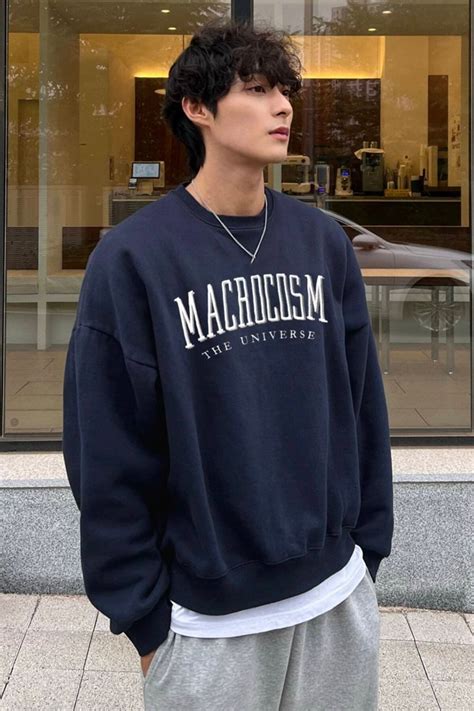 Dazy Mens Navy Blue Letter Print Crew Neck Sweatshirt Herren
