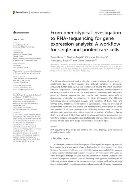 Pdf From Phenotypical Investigation To Rna Sequencing For Gene Expression Analysis A Workflow