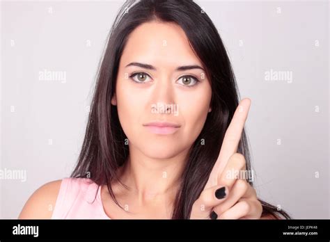 Young Beatiful Caucasian Woman Counting One Over White Background Hand