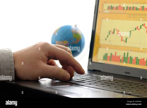 Business Man Checking Stock Diagram Stock Photo Alamy