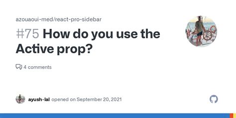 How Do You Use The Active Prop Issue Azouaoui Med React Pro Sidebar Github