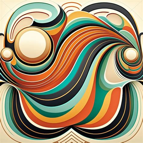 Premium Photo Colorful Lines And Curves Reviving Retro Design Ai