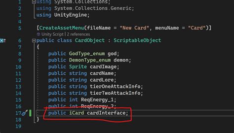 Interface Not Showing Up In Scriptable Object Why Any Alternative Runity3d