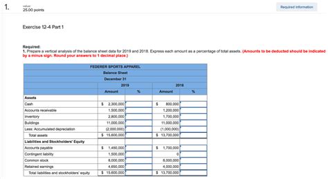 Solved Exercise Prepare Vertical And Horizontal Chegg