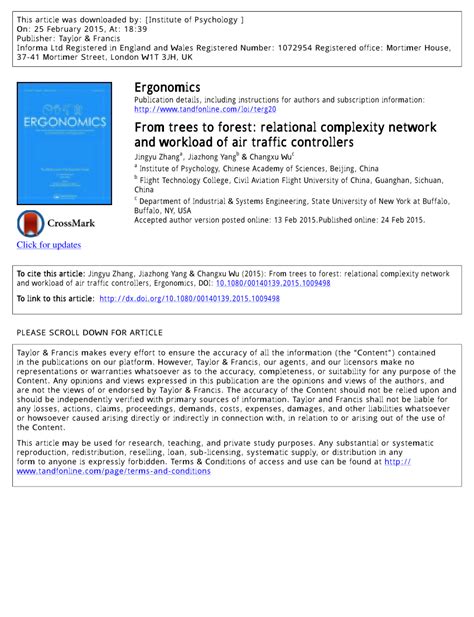 Pdf From Trees To Forest Relational Complexity Network And Workload Of Air Traffic Controllers