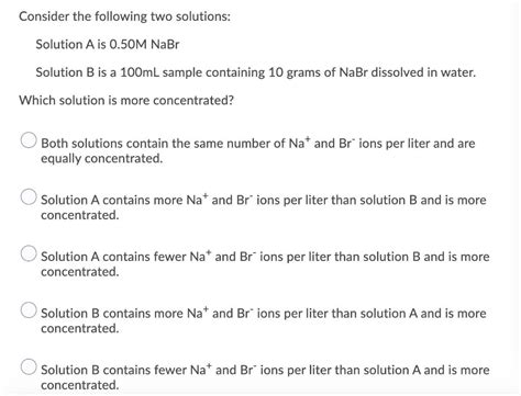 Solved Consider The Following Two Solutions Solution A Is Chegg