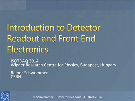Ppt Introduction To Detector Readout And Front End Electronics
