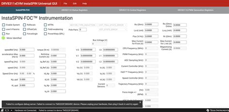 tms320f280049c insta spin gui connection issues c2000 microcontrollers forum c2000™︎
