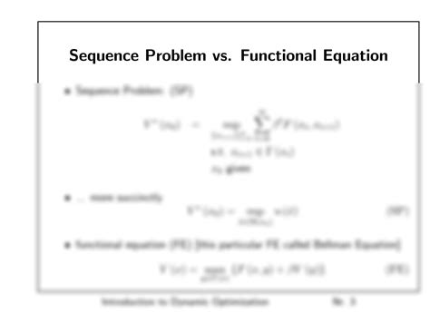 Solution Recursive Methods Principle Of Optimality Bellman Equation And Tools For Analysis