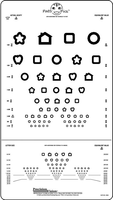 HOTV Translucent Visual Acuity Chart Precision Vision
