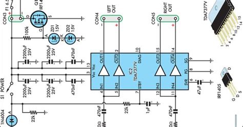 Gambar Skema Rangkaian Stereo Amplifier W V Gambar Rangkaian Elektronika