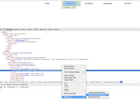 Google Chrome Inspect A Hover Element Stack Overflow
