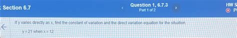 Solved Section 6 7question 1 6 7 3part 1 ﻿of 2if Y ﻿varies