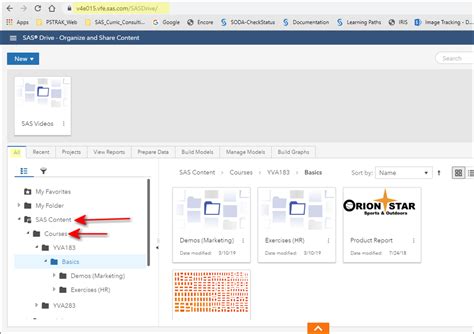 Cant Find Sas Content Courses Yva183 Basics Folder In Sas Drive