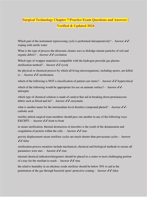 Surgical Technology Chapter 7 Practice Exam Questions And Answers