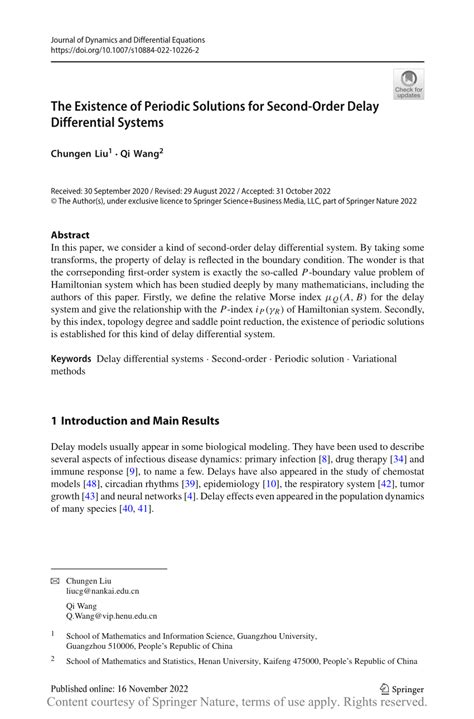 The Existence Of Periodic Solutions For Second Order Delay Differential