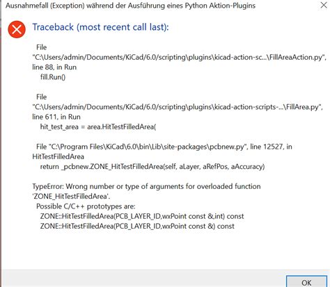 kicad action script via stiching error external plugins kicad
