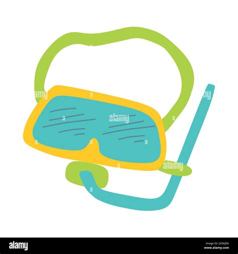 Color Diving Mask Icon Flat Design Style Modern Vector Illustration