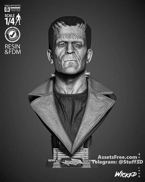Frankenstein Portrait Bust Free High Quality Models