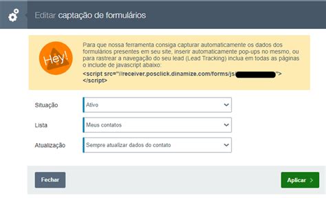 Central De Ajuda Dinamize Como Incluir O Script De Captação De