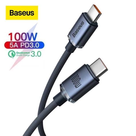 Dây Sạc Nhanh 2 đầu Type C 100w Baseus Dây Sạc Bọc Dù Typec To Typec Truyền Dữ Liệu Cao Cấp