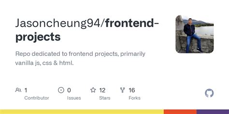Github Jasoncheung Frontend Projects Repo Dedicated To Frontend Projects Primarily Vanilla