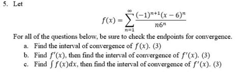 Solved 5 Let F X N 1n6n 1 N 1 X6 N For All Of The Chegg Com